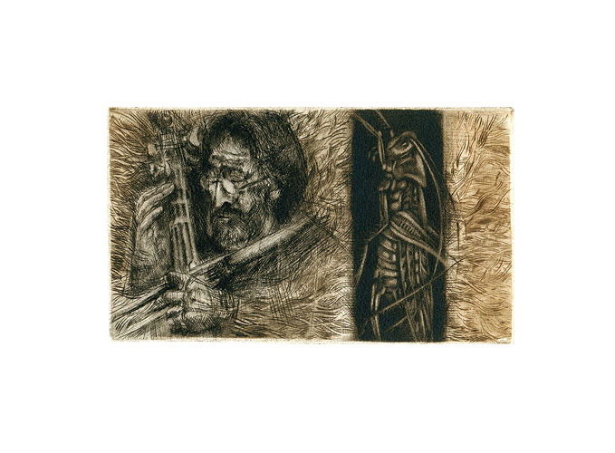 Concert - mezzotint, drypoint