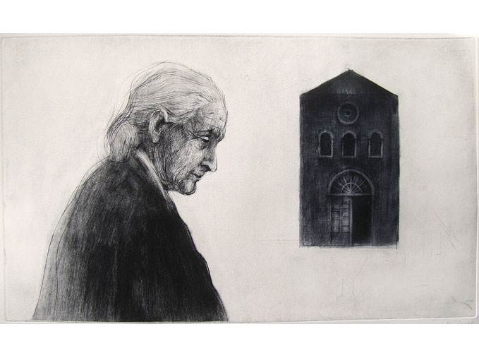 Gateway - drypoint, mezzotint